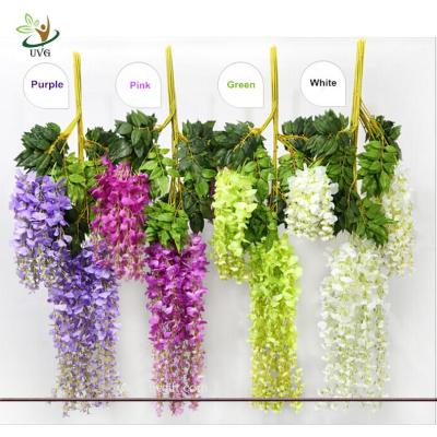 China UVG Artificial Flower for Wall Decoration in White Wisteria wedding use china market for sale