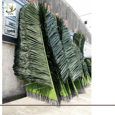 China UVG PTR015 2m Silk artificial palm tree leaves in plastic steel use for trunk decoration for sale