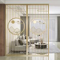 China Stainless Steel Screen Partition Room Divider Customizable Size Nordic Design Indoor Metal Divider for sale
