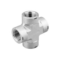 China SS 316 Thread Forged Pipe Fitting Cross 1/16 to 1 inch Female NPT BSPT for sale