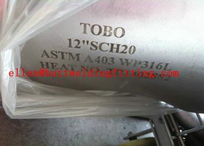 중국 ASTM A403 이음새가 없는 스테인리스 90도 팔꿈치 DN15 - DN1200 판매용