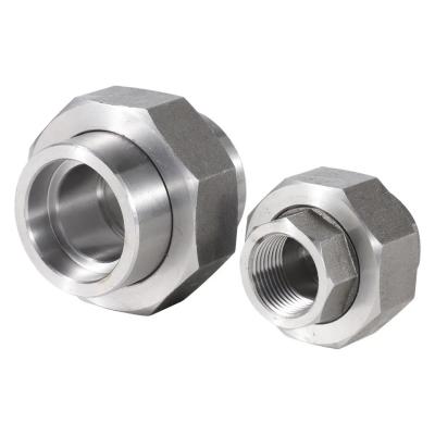 China Custom Threaded Union High Pressure Stainless Steel Fittings SS304/316 Union for sale