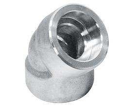 Chine Stainless Steel Elbow Pipe Fittings 45 Degree Socket Weld Long Radius Elbow Forged Fittings à vendre