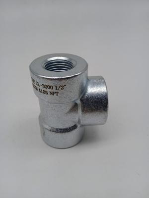 Chine Tee 1/2'' 1/4" Female NPT Threaded Female Forged 3000 Class Malleable SS Iron Pipe Fittings à vendre