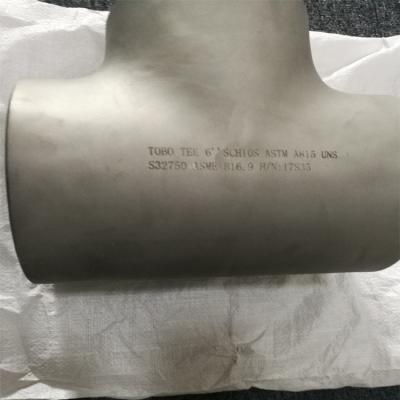 중국 ASME 16.9 최고 이중 강철 ASTM A815 UNS S32750 6" SCH10S 맞댄 용접 티 판매용