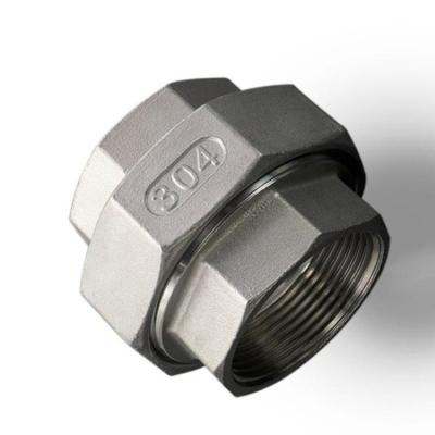 China Pipe Fitting Union 304 316 Female Threaded Union Stainless Steel Casting Weld End Coupler Fittings for sale