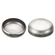 China 304 Stainless Steel Oval Tube Cap Sanitary Grade Internal and External Mirror Polished Welded Tube Cap Bright Stainless Steel for sale