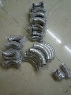 China Raio longo do cotovelo de aço inoxidável da liga do si 90 graus com cor de prata à venda