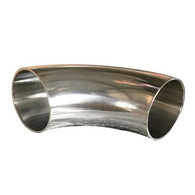 China Pipe Fitting Butt Weld Stainless Steel 316L Sanitary Bevel End Long Radius 90 Degree Elbow for sale