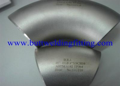 China ASTM A403 WP347/347H 45º/90º cotovelo de aço inoxidável 1" 12" SCH10S a SCH40S SCH80S à venda