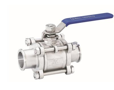 China 3 PC Investment Cast  Stainless Steel Ball Valve Clamp End 1000WOG PN69 With handle operate for sale