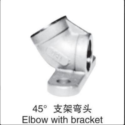 China 45° Elbow with bracket Fittings and Couplings Stainless steel thread end for sale