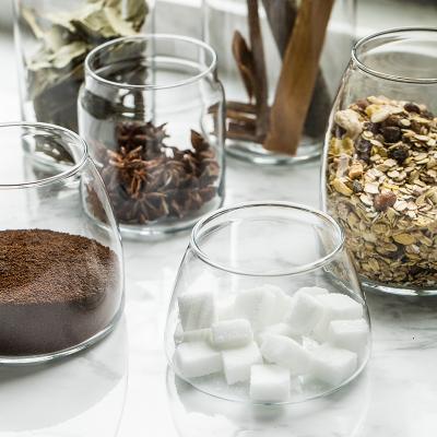 China Thick tempered glass small glass storage containers wide mouth glass jar clear glass jar manufacturer for sale