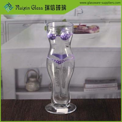 China 500 ml cheap woman shape beer glass customised novelty bikini sexy beer glasses for sale