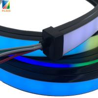 China Digital Addressable LED Neon Rope Light Strip Programmable 12v Black Silicone Material for sale