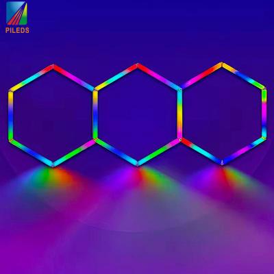 China Custom Club Bar Hexagonal Lighting Led Garage Light Workshop Working Rgb 5 Cell Cellular Light Led Pixel Bar Tube for sale