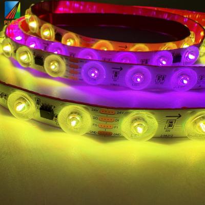 China 24V Digital RGB Flexible LED Strip 48LEDs Copper Body IP20 Rated Smart Strip Lights Diffuse Reflection 12mm PCB LED Lights for sale