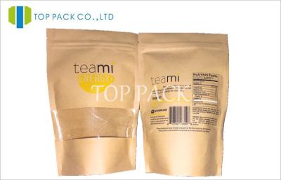 中国 オフセット多彩な印刷物が付いている 再封可能 クラフトの窓の茶包装袋 販売のため