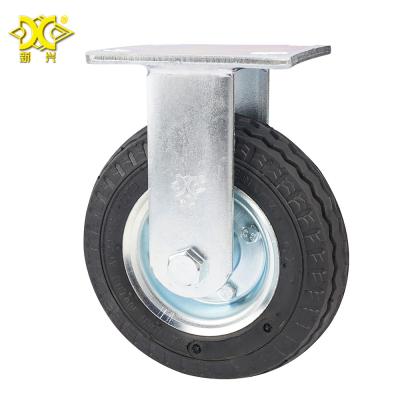 Cina Machinery Repair Shops Industrial Steel Fixed Rigid Caster Wheels 6 Inch PneumaticTrolley Trolley Plate Caster Wheels in vendita