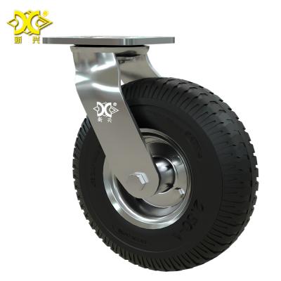 Cina American Pneumatic 8 Inch Swivel Plate Roller Caster Rubber Wheel For Luggage Trolley in vendita