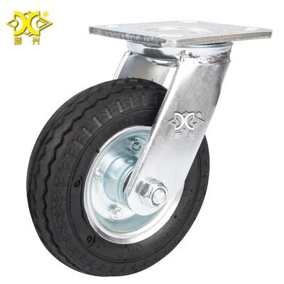 Cina Hotels Heavy Duty Industrial 6 Inch Swivel Roller Caster Plate Pneumatic Caster Wheels in vendita