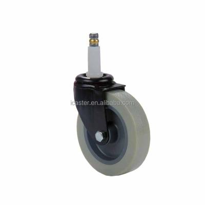 Cina Factory Price Folding Threaded Stem Casters 4 Inch PVC Industrial Swivel Wheels With Plastic Insert in vendita