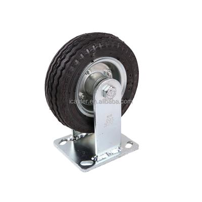 Cina 6 Inch Swivel Plate Roller Caster Rigid Pneumatic Rubber Wheel For Luggage Trolley in vendita