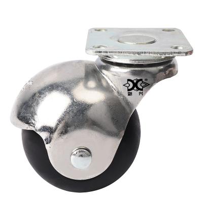 Cina Hot Selling Office Chair 1 Inch Rubber Casters Swivel Heavy Duty Wheel Black Castor Ball Caster Wheels in vendita