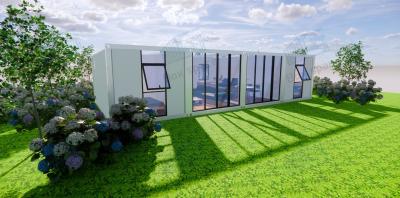 中国 Boxspace 12x6m コンテナハウス 72㎡ モジュールハウス 2ベッドルームと2バスルーム プレハブ住宅 裏庭用ガラス壁付き 販売のため