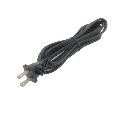 China 1.8m 2pin PVC zwarte Amerikaanse stekkerkabel AC-aansluiting voor huishoudelijk apparaat Te koop
