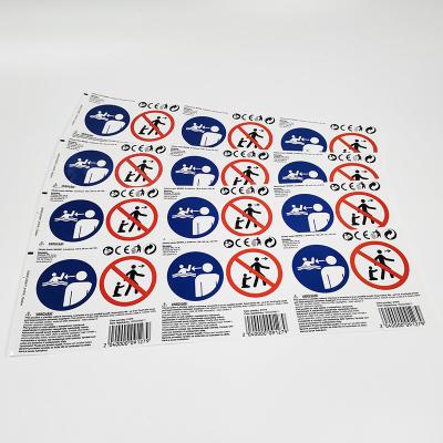 China Glanzend van de Stickerspvc CMYK van het Waarschuwingsetiket Zelfklevend Waterdicht het Document Vinyl Te koop