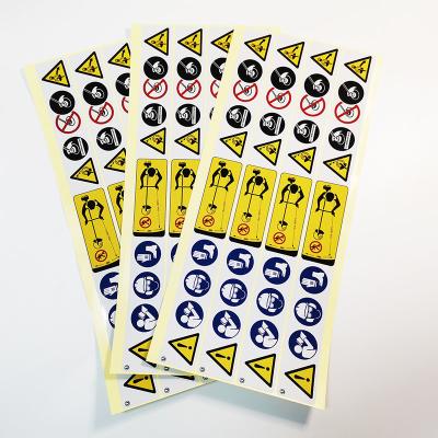 China Glanzend van de Stickerspvc CMYK van het Waarschuwingsetiket Zelfklevend Waterdicht het Document Vinyl Te koop
