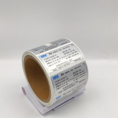 China Maken de Stickers van het HUISDIERENbopp Zelfklevende Etiket Industrieel Matte Silver Label waterdicht Te koop