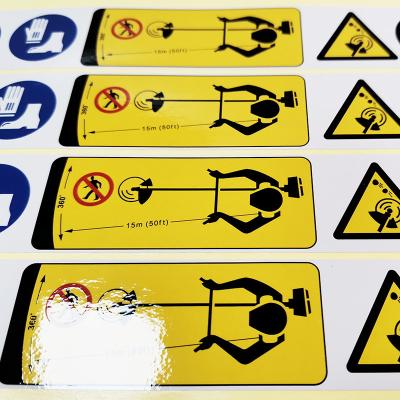 China BOPP Film Warning Label Stickers CMYK Rectangular Hazard Dangerous Sign Stickers for sale