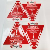 China Rectangular Caution Warning Label 50 X 50mm Warehouse Permanent Adhesive Label for sale