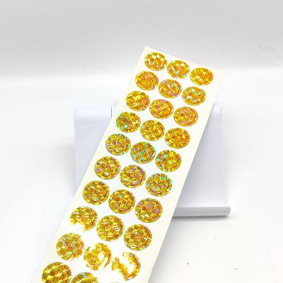 China Printed Hologram Sticker Roll Anti Counterfeit Rectangular Gold Hologram Sticker for sale