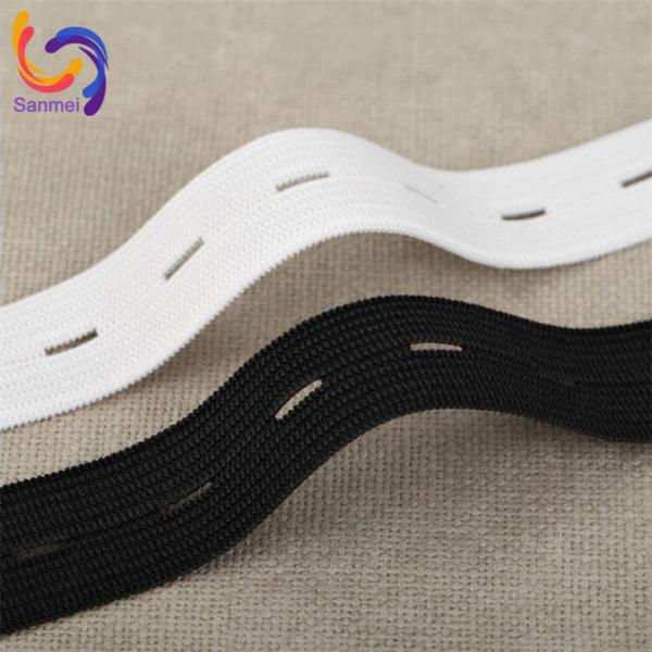 Quality Customized Multicolor Nylon Webbing Breathable Buttonhole Elastic Band for for sale