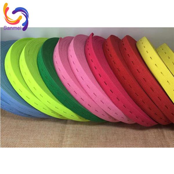 Quality Customized Multicolor Nylon Webbing Breathable Buttonhole Elastic Band for for sale