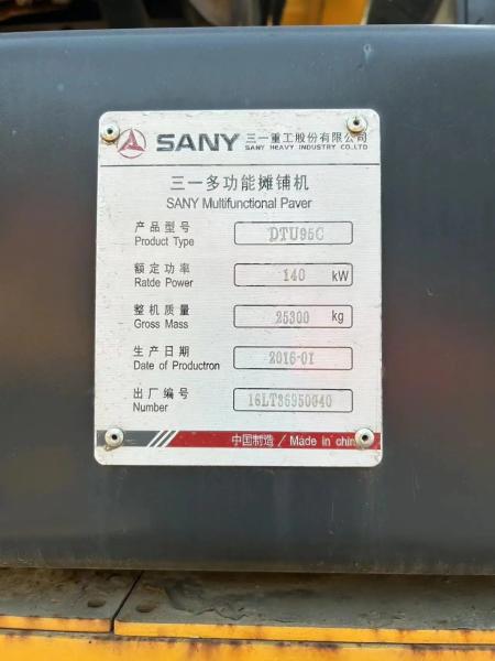 Quality Turbocharged Used Paving Machine Sany DTU95C Six Cylinder Engine with Water for sale