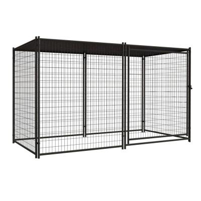 China Verwijderbaar Tray Heavy Duty Outdoor Dog-Kennel Zwart Staal Te koop