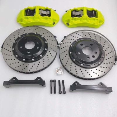 Cina Disco perforato 355*32mm di Kit Fluorescent Green Caliper del freno del vaso HT250 6 in vendita