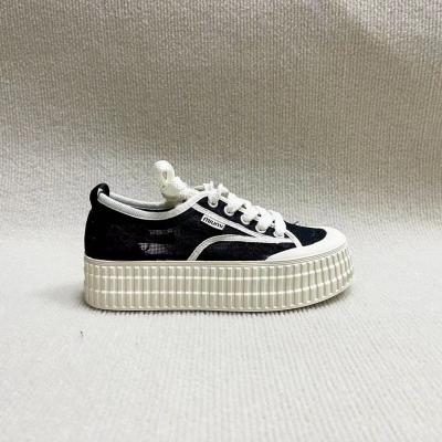 Cina Scarpe da donna di tela a pizzo con suola spessa e pescatore cavo traspirante in vendita