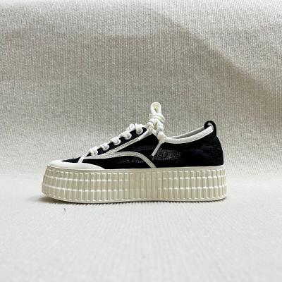 Cina Scarpe da donna di tela a pizzo con suola spessa e pescatore cavo traspirante in vendita