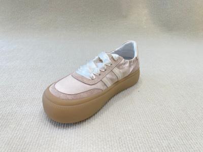 China Vrouwen casual satine espadrilles sneakers met genieiun leer zachte zool en zijde lint Te koop