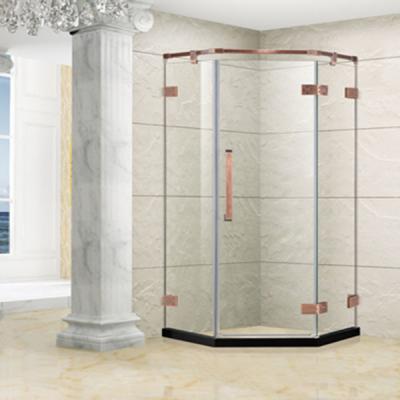 China SD-A1009 stainless 304 red bronze frameless glass shower doors for sale