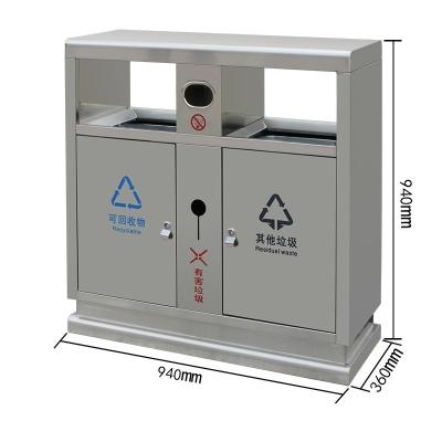 China 1000×360×1000mm Stainless Steel Rectangular Trash Bin with Removable Bucket and Custom Colors for sale