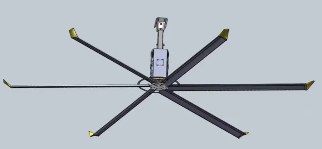 China Traditional Hvls Electric Ceiling Fan with 6 Aluminum Blades
