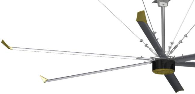Aluminum Magnesium Alloy Blade Hvls Industrial Ceiling Fan for 1.5kw Hvls Brushless AC Permanent Magnet AC Induction Electric Motor CCC CE ISO
