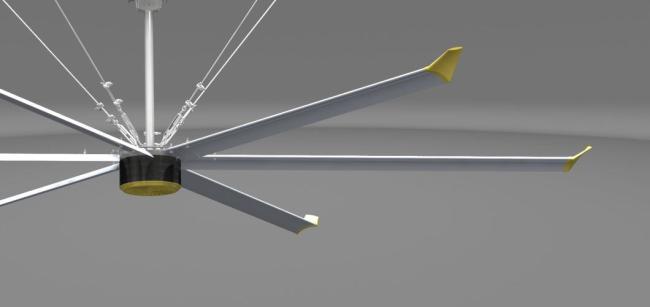 5 Blade Pmsm Motor Hvls Industrial Ceiling Fan Used in New Energy Automobile Byd Factory