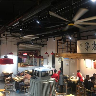 China As lâminas de liga Al-Mg 2.4m 8FT PMSM HVLS Ventiladores para refrigeração de ar em restaurantes e food court à venda